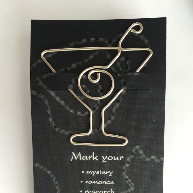 Martini Bookmark Unique Wire Bookmark Martini Lover Gift - Etsy