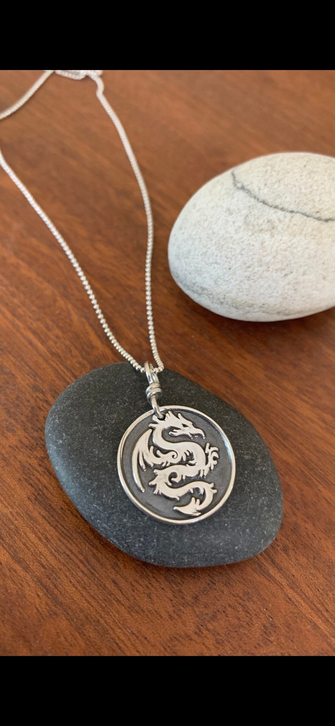 Sterling Silver Dragon Necklace Dragon Spirit Animal Charm | Etsy