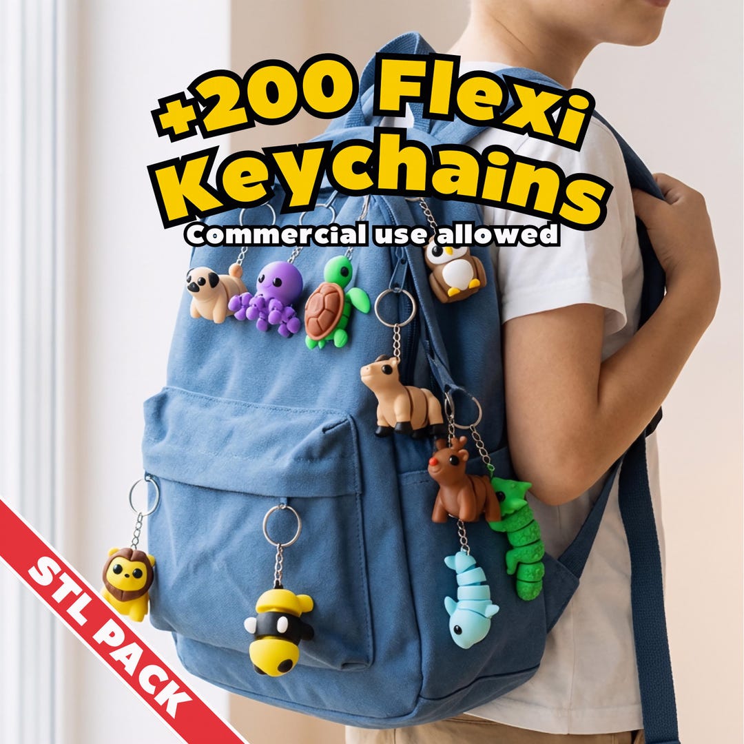 200+ Mini Animals Keychains Stl Files - Keychain Stuffed Animal Stl - Etsy