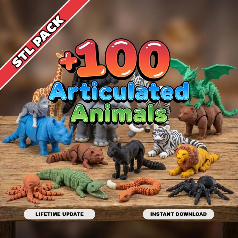 100 Articulated Animals - Etsy