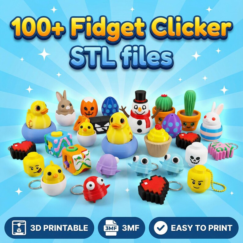 100+ Fidget Clicker STL Files | 3D Printable Sensory Toys (digital ...