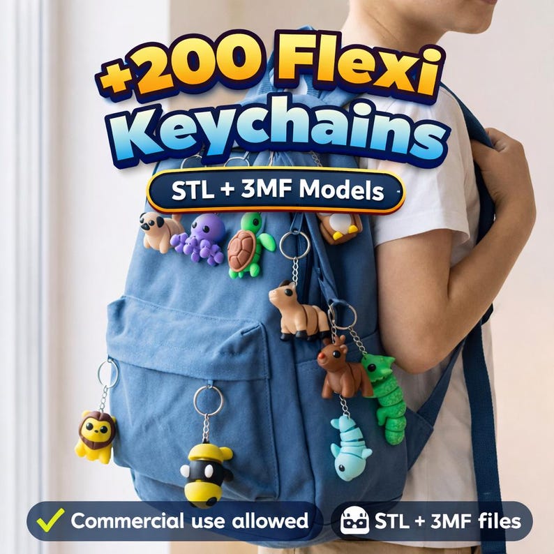 200+ Mini Animals Keychains Stl Files - Keychain Stuffed Animal Stl - Etsy