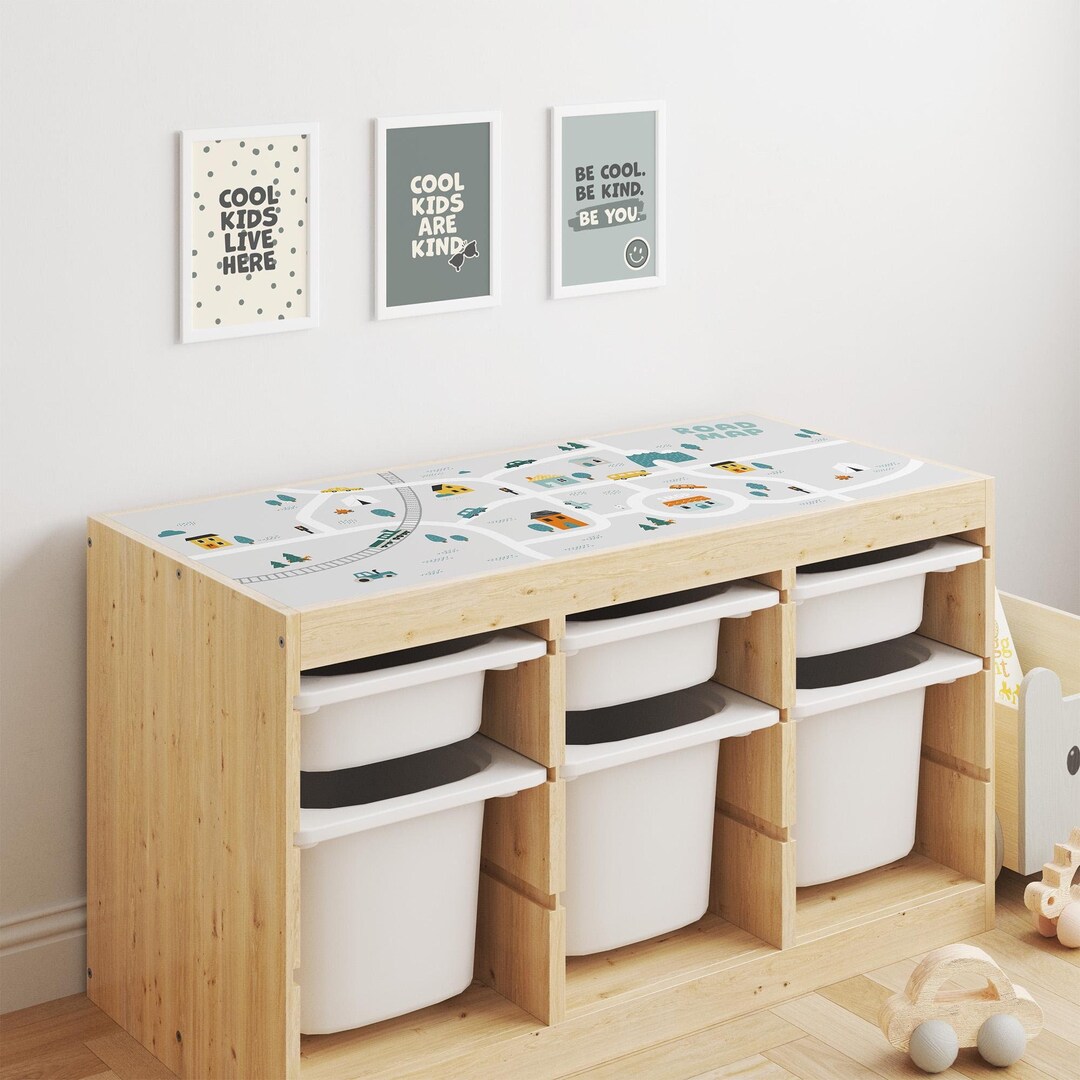 City Roads Trofast Top Decal, Playroom Storage Sticker, City Map ...