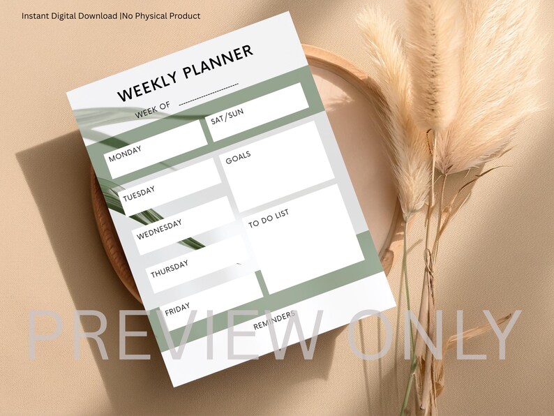 Plant-themed Weekly Planner | Printable Organizer for Plant Lovers ...