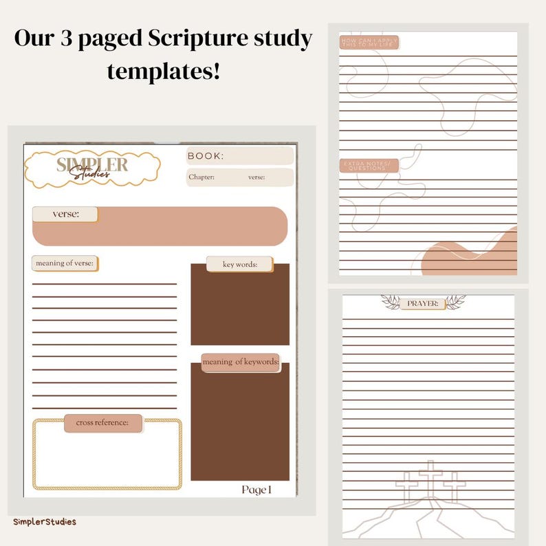Bible Study Organizer Printable - Digital Planner, Scripture Study ...