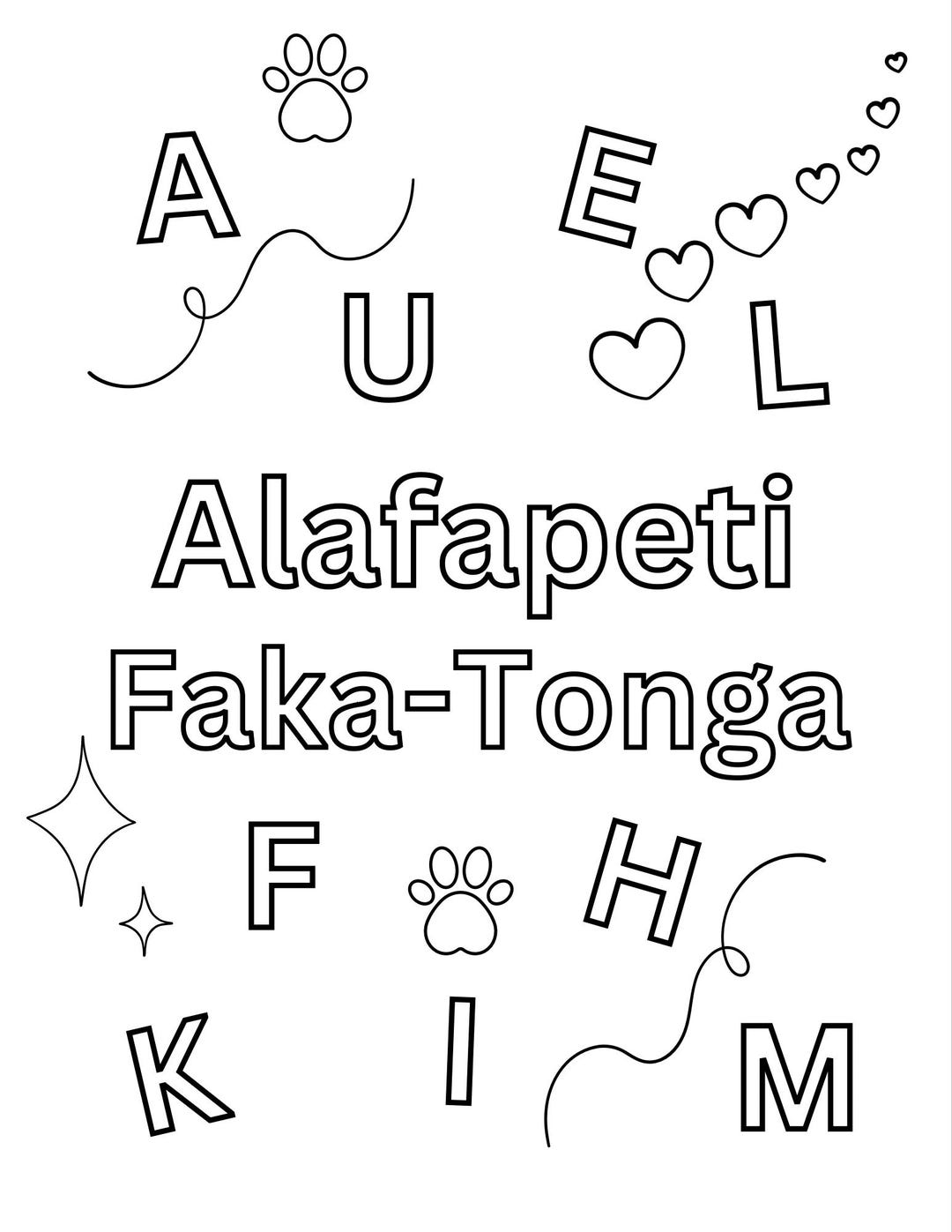 Coloring Pages - Tongan Alphabet (alafapeti Faka-tonga) - Etsy