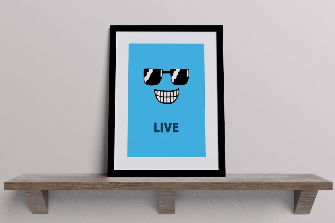 LIVE Smiley Face Printable Design for Wall Art Digital Download - Etsy