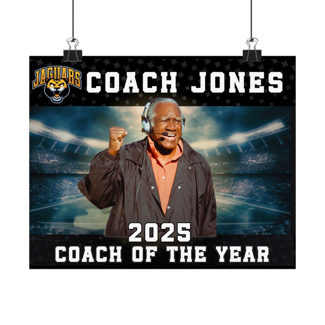 Custom Football Coach Poster ,sports Fan Gift, Team Logo, Coach Photo ...