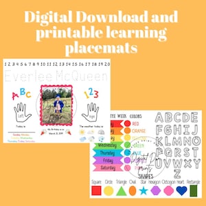 4-10 Personalized Downloadable Printable Placemat Preschool ...