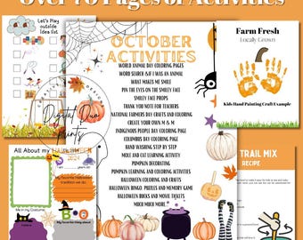 Printable October Kids Activities and Crafts Digital Kids Activities ...