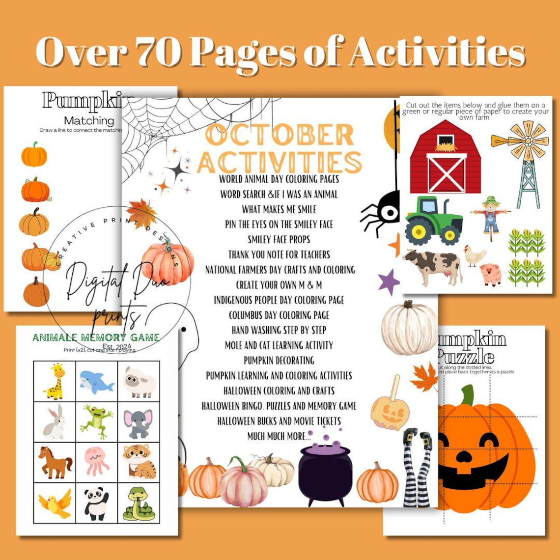 Printable October Kids Activities and Crafts Digital Kids Activities ...
