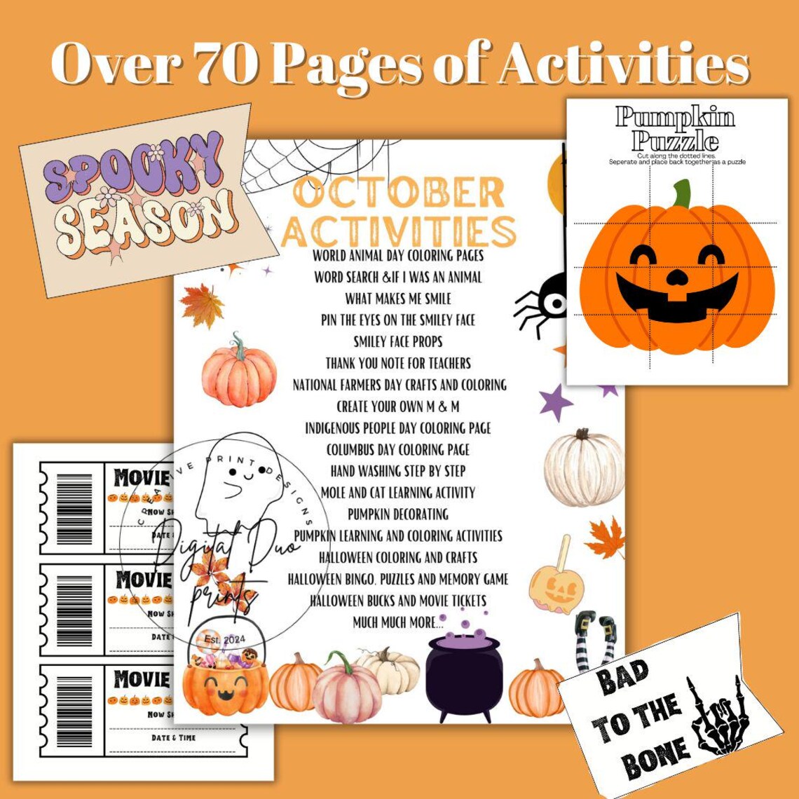Printable October Kids Activities and Crafts Digital Kids Activities ...