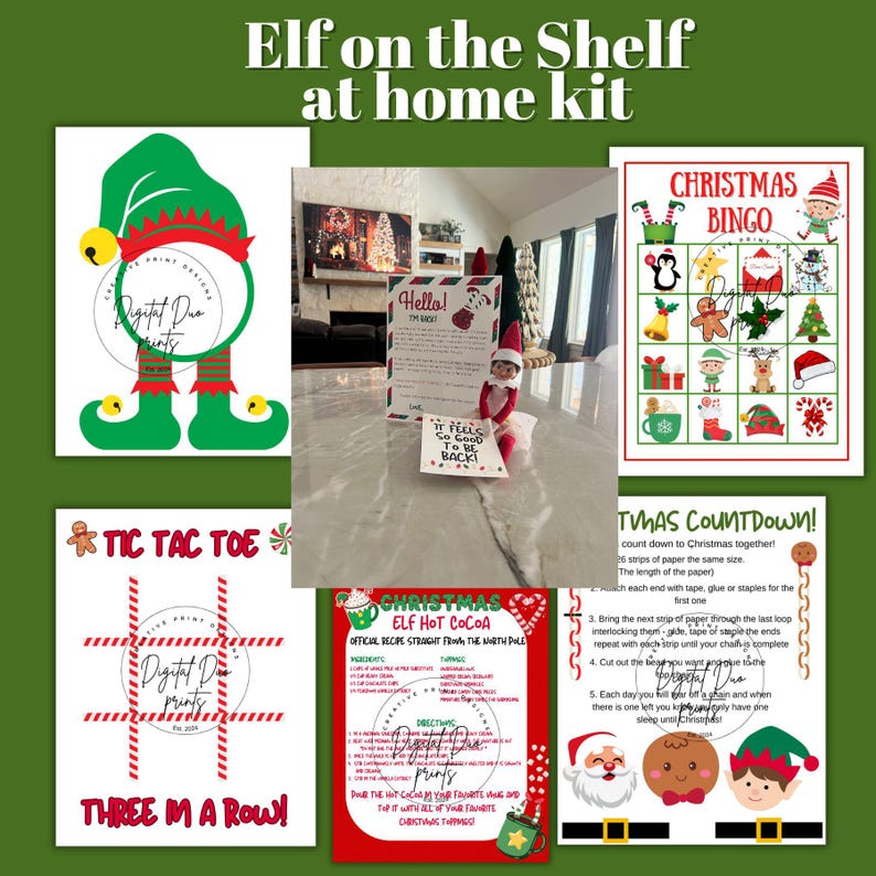 Elf Kit Print at Home 2024 Activities, 27 Day Elf Kit Printable Elf ...