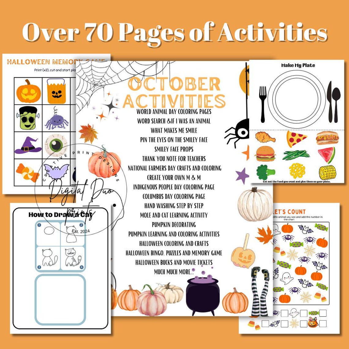 Printable October Kids Activities and Crafts Digital Kids Activities ...