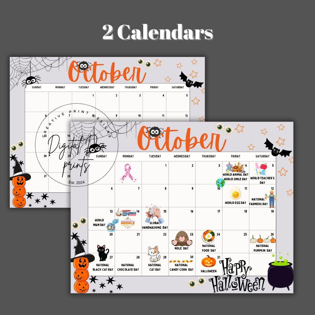 Digital Calendar Planner Bundle Set October Printable Calendar Planner ...