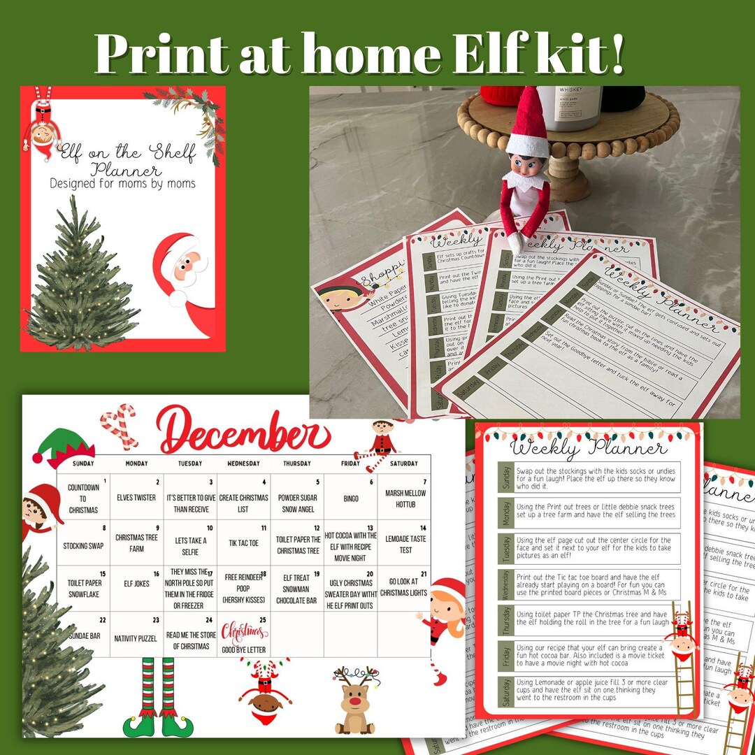 Elf Kit Print at Home 2024 Activities, 27 Day Elf Kit Printable Elf ...