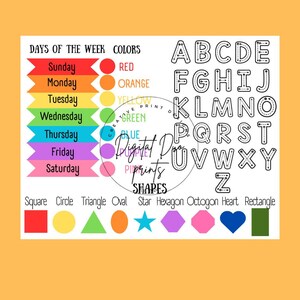 4-10 Personalized Downloadable Printable Placemat Preschool ...