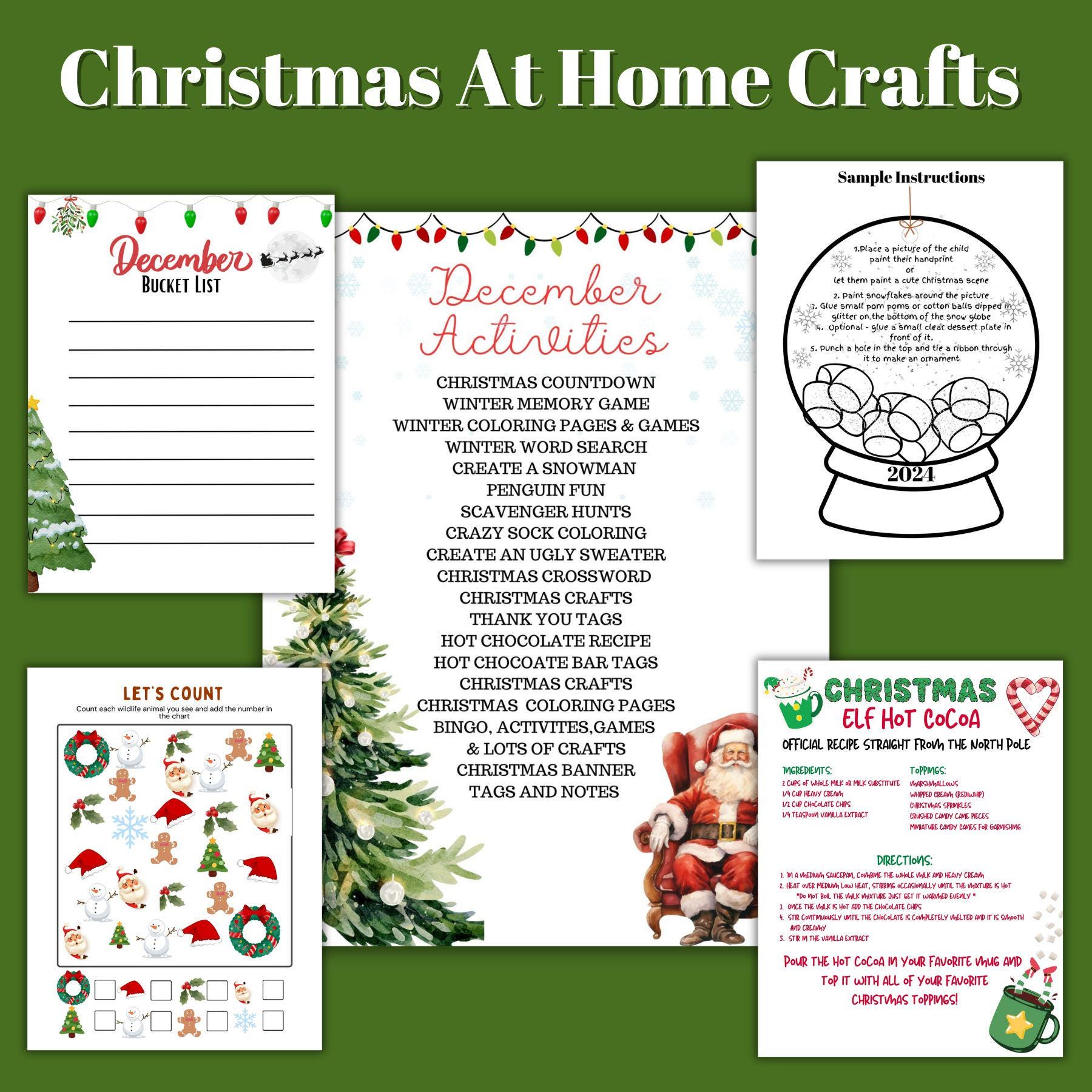 Printable December Kids Activities & Crafts Digital Kids Activities ...