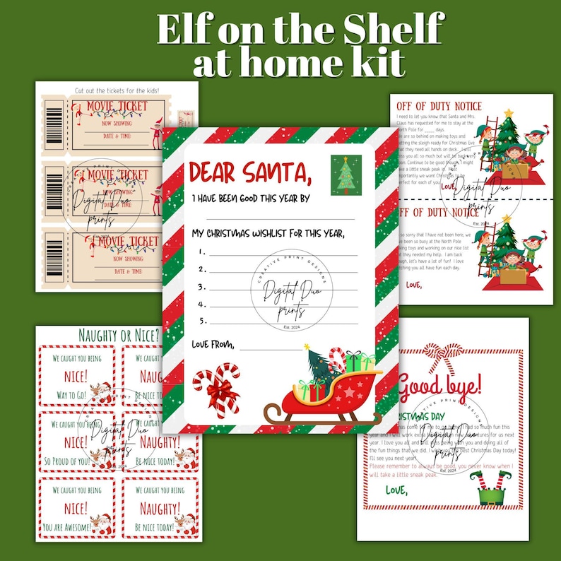 Elf Kit Print at Home 2024 Activities, 27 Day Elf Kit Printable Elf ...