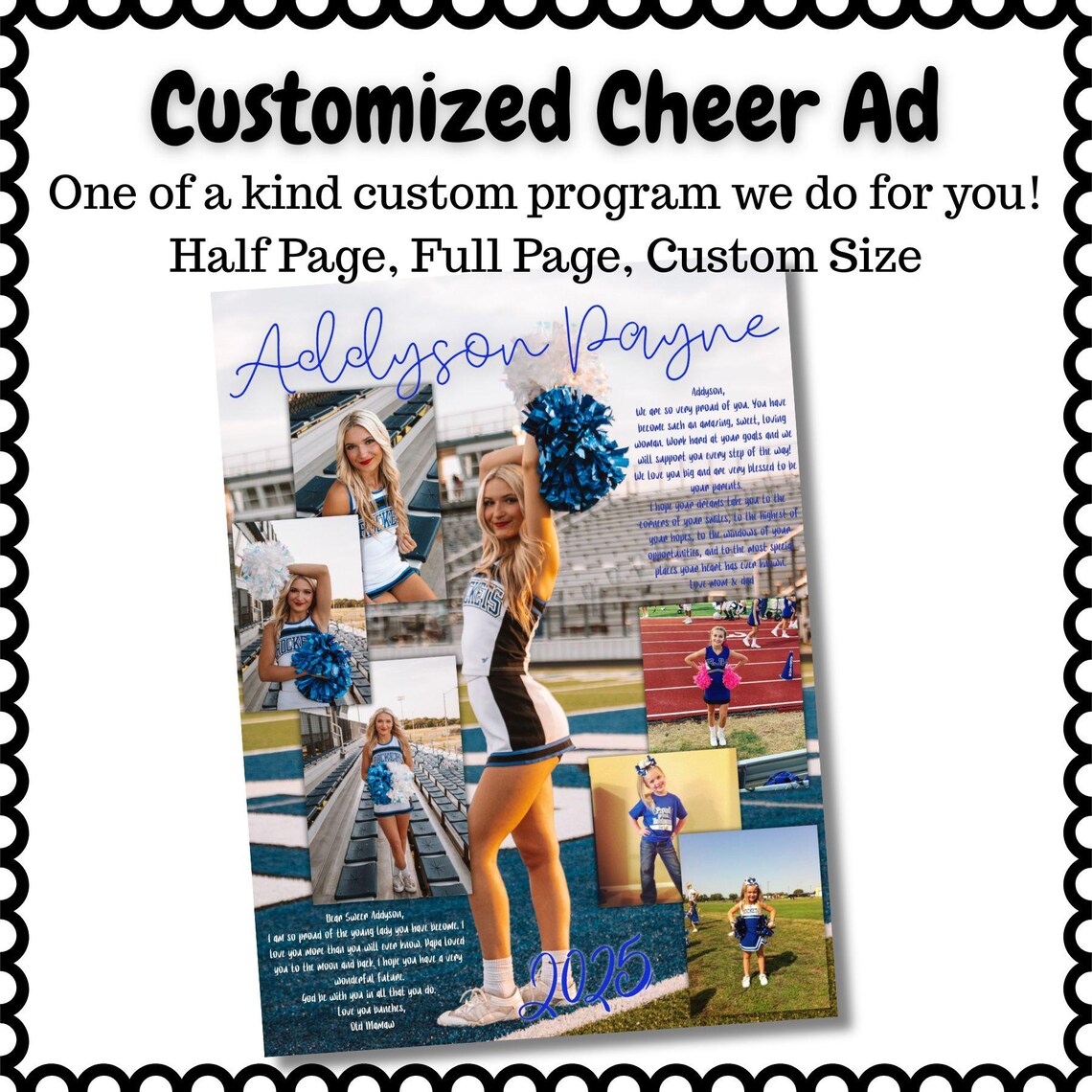 2026 Personalized Template Senior Yearbook Program Ad Full Half Quarter ...