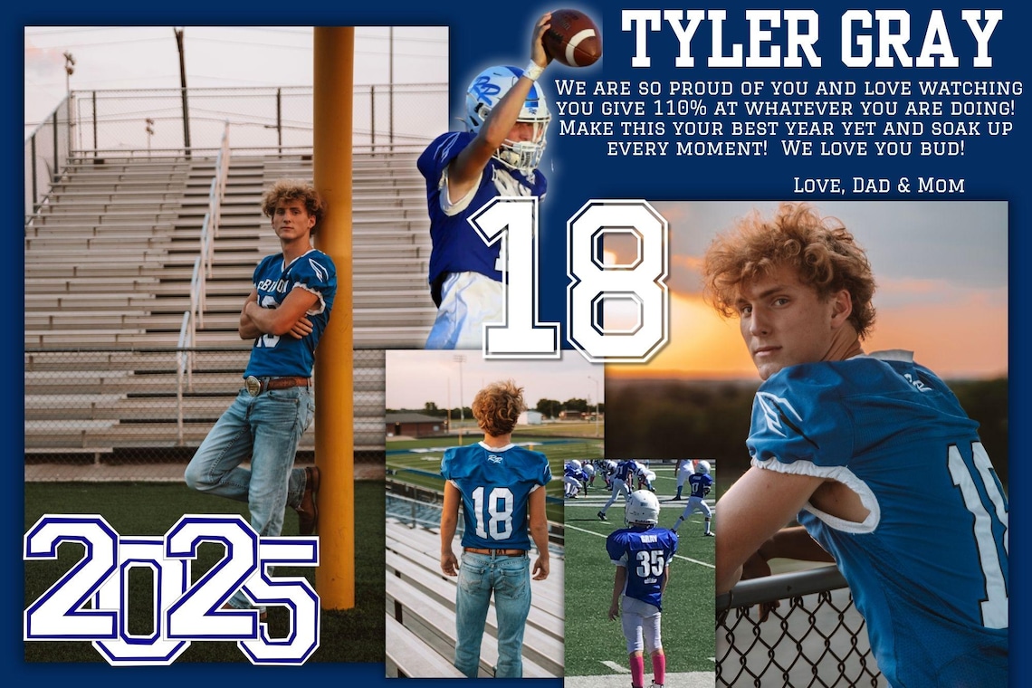 Personalized Template Senior Yearbook Program Ad Full Half Quarter Page ...