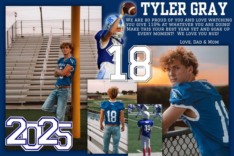 Personalized Template Senior Yearbook Program Ad Full Half Quarter Page ...