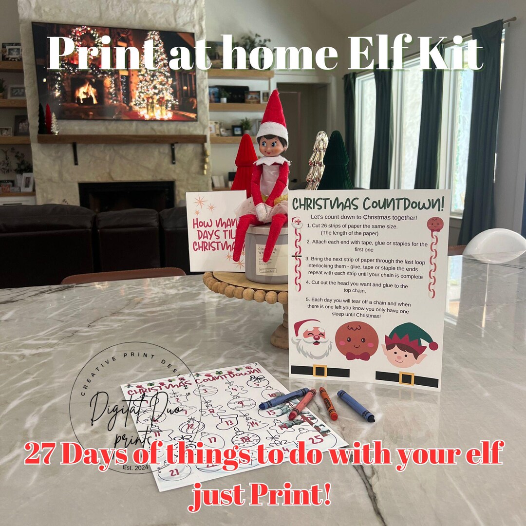 Elf Kit Print at Home 2024 Activities, 27 Day Elf Kit Printable ...