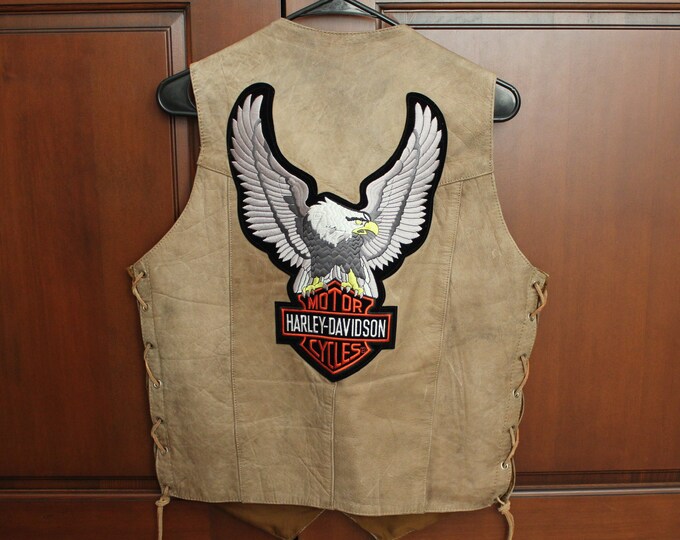 1990s Harley Davidson Leather King Vest With Patch and Pins - Etsy