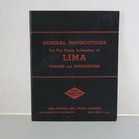 Lima Cranes and Excavators General Instruction for Lubrication - Etsy