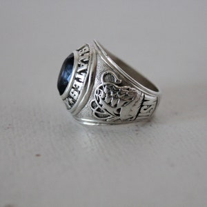 USN Navy Sterling Kinney Ring, United States Military, Blue Stone, 9.5 ...