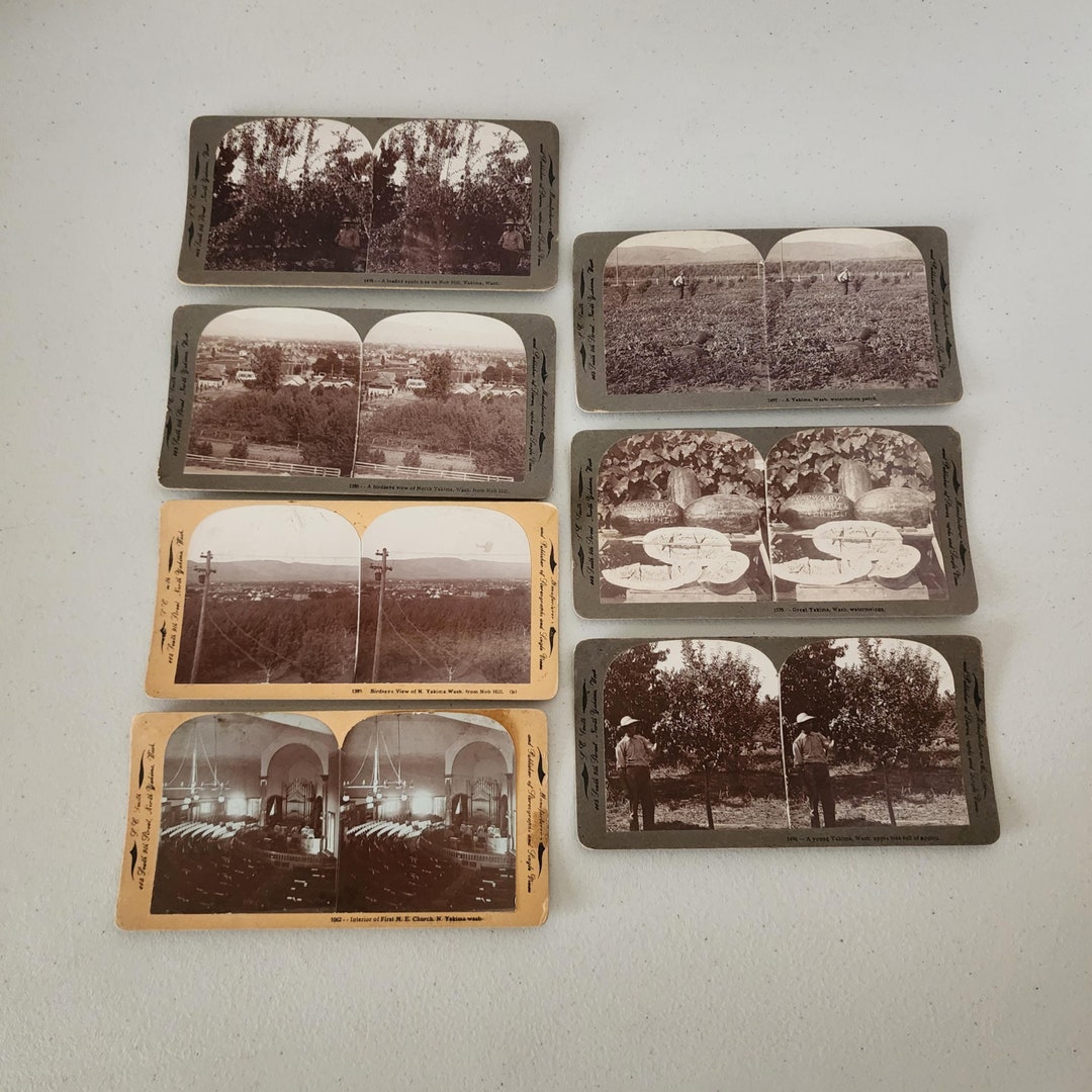 Lot of 7 Stereoviews Stereo Optic Views Yakima, North Yakima, 1900s ...