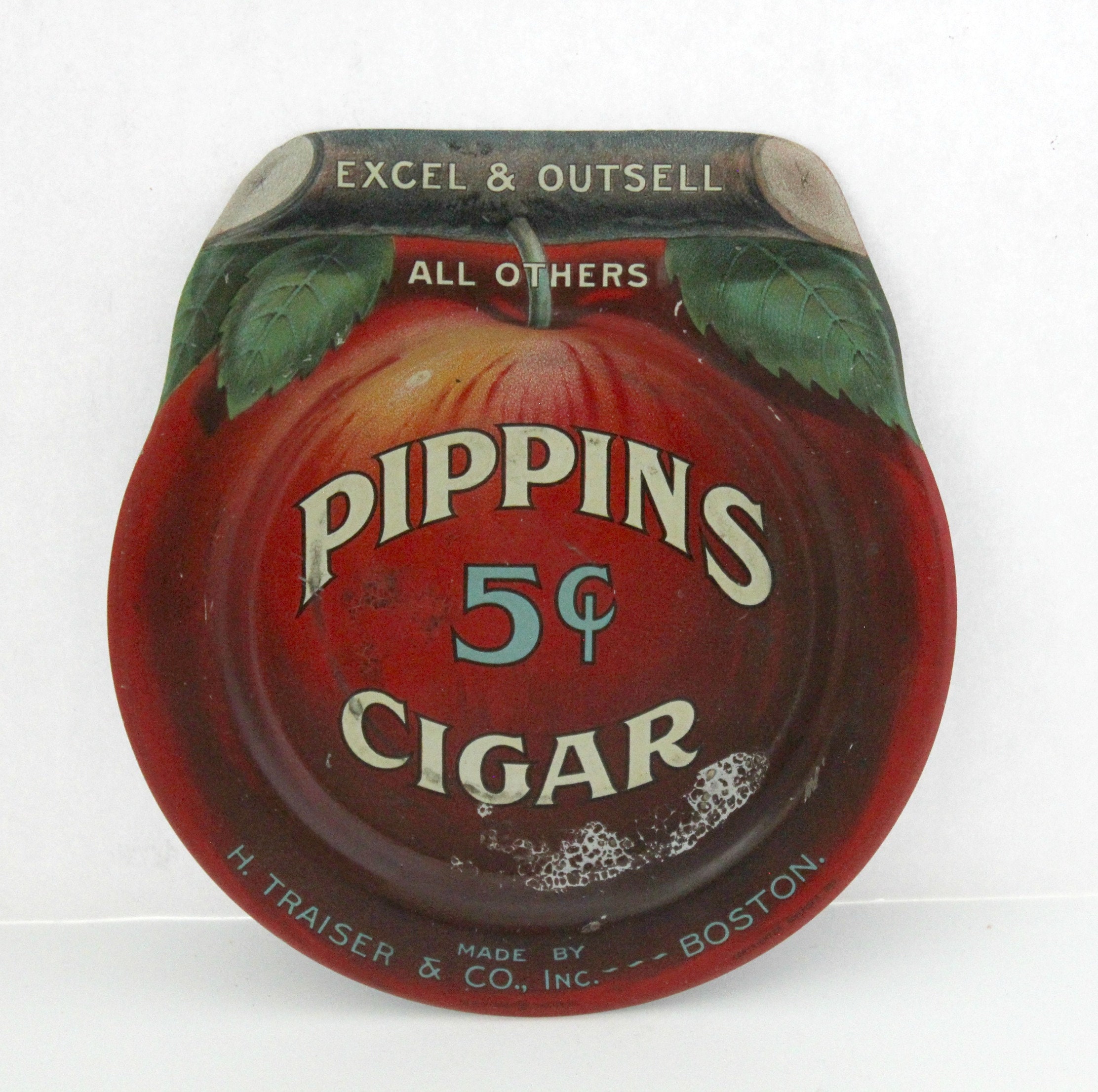 1920s Pippins Cigar Tip Tray, Red Apple Shape, Vintage H. Traiser Co ...