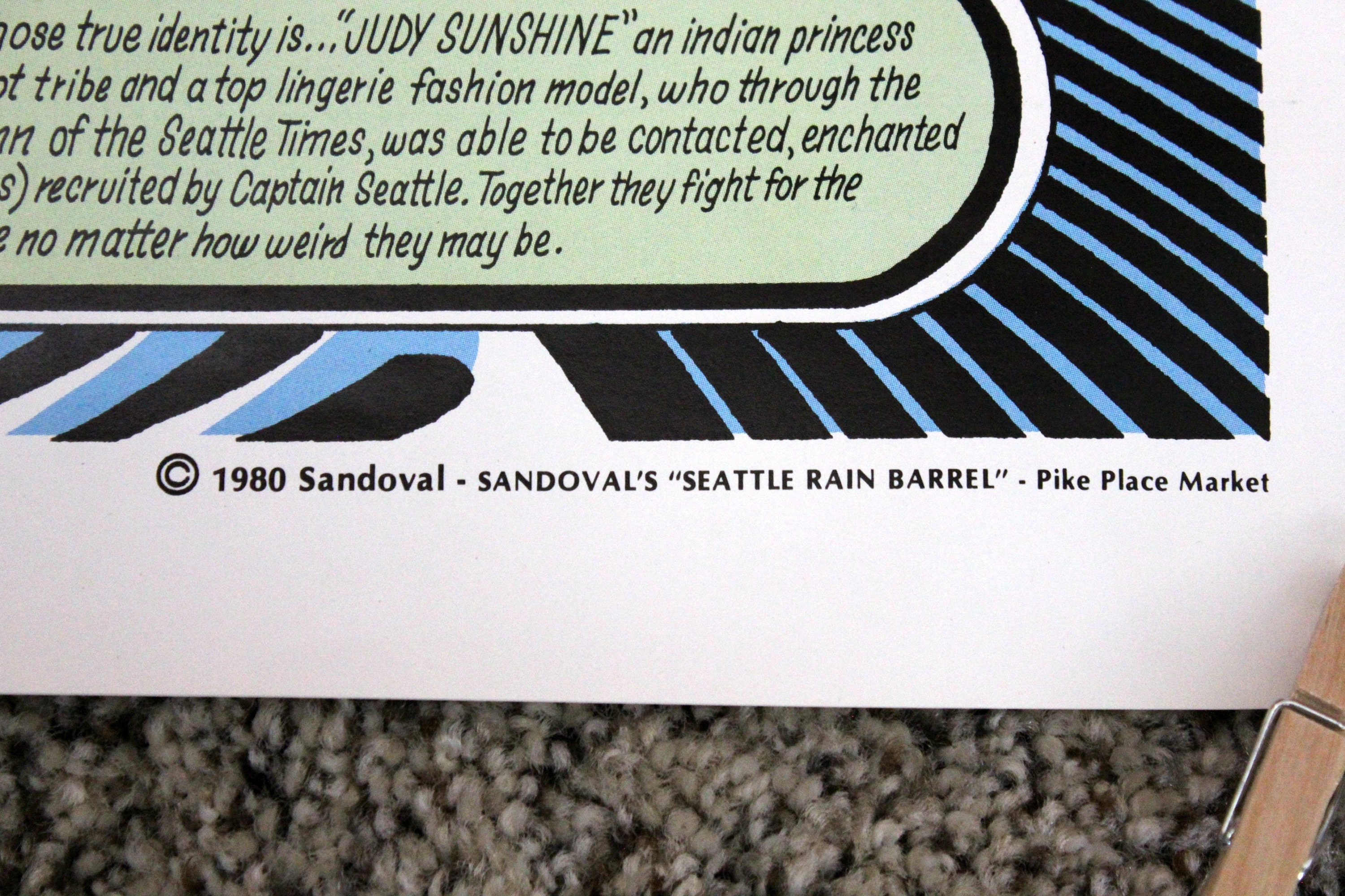 Original Lot 2 Captain Seattle Comic Posters, Vintage Sandoval #1 ...