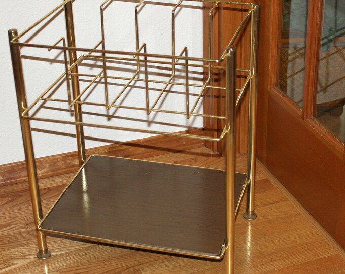 Vintage Metal Storage Rack Table LP Records Magazines - Etsy