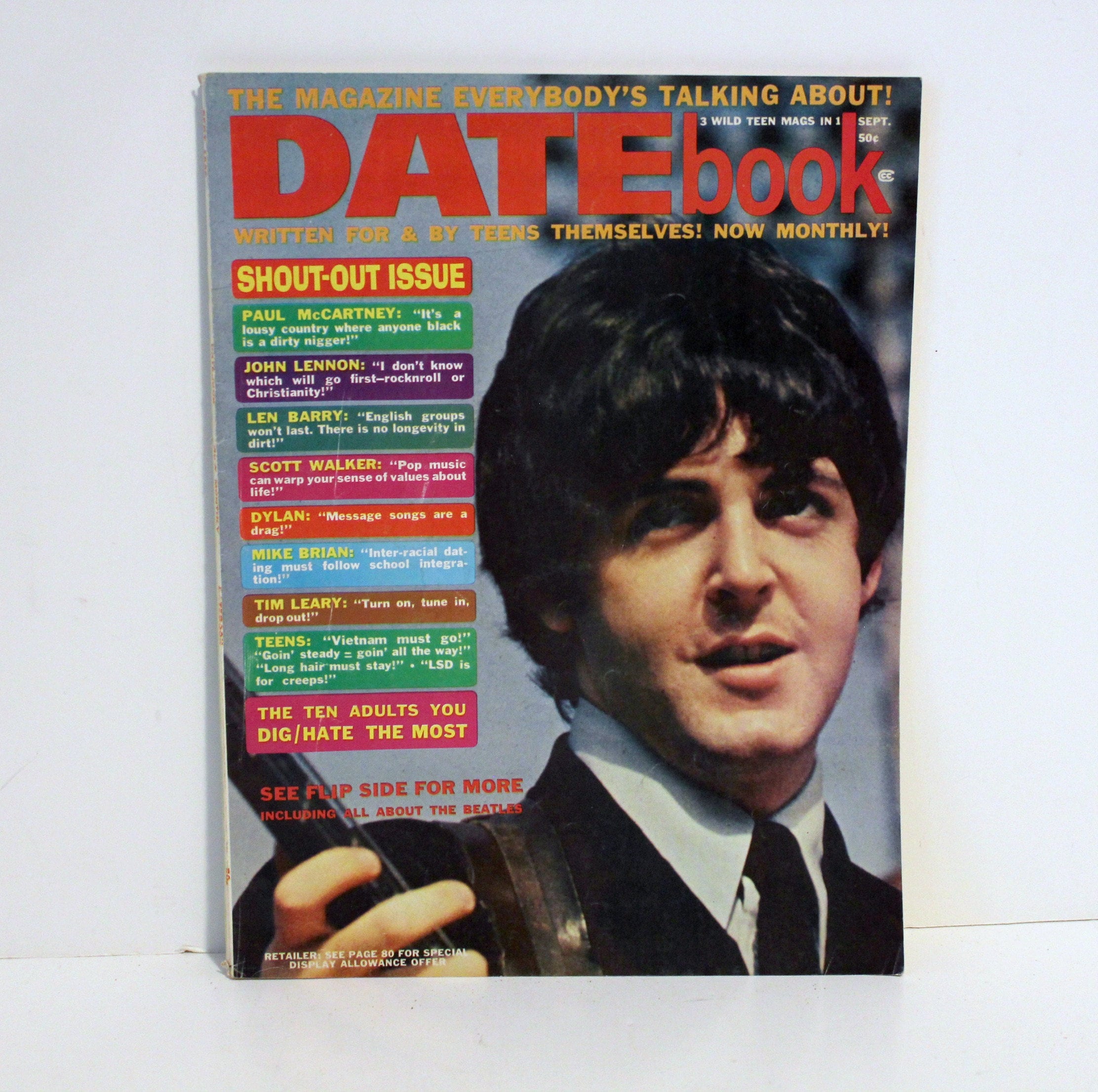 Vintage Datebook Beatles Cover Magazine Sept. 1966, Jesus Quote in ...