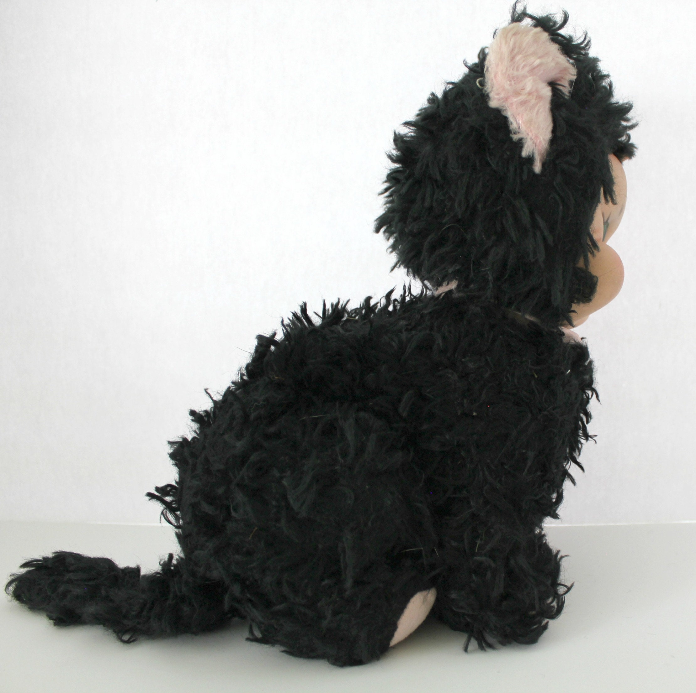 Rare Vintage Rushton Black Pink Cat Vintage 1950s Meows Cries Sound Motion