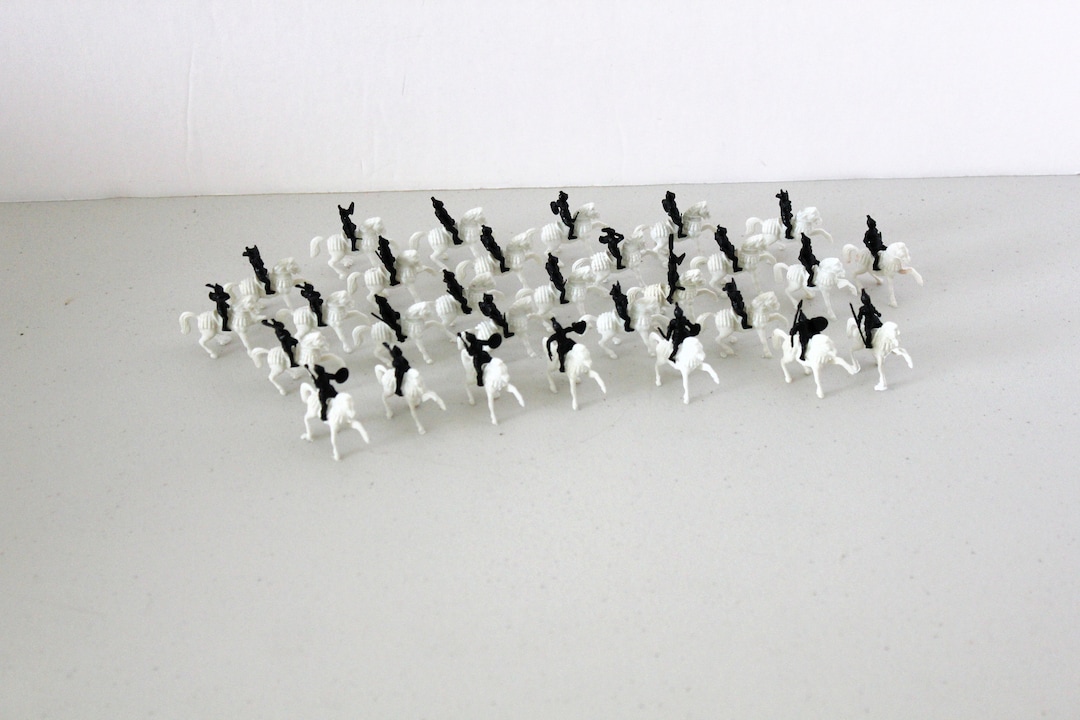 Vintage Hong Kong Miniature Toy Knights on White Horses - Lot of 29 - Etsy