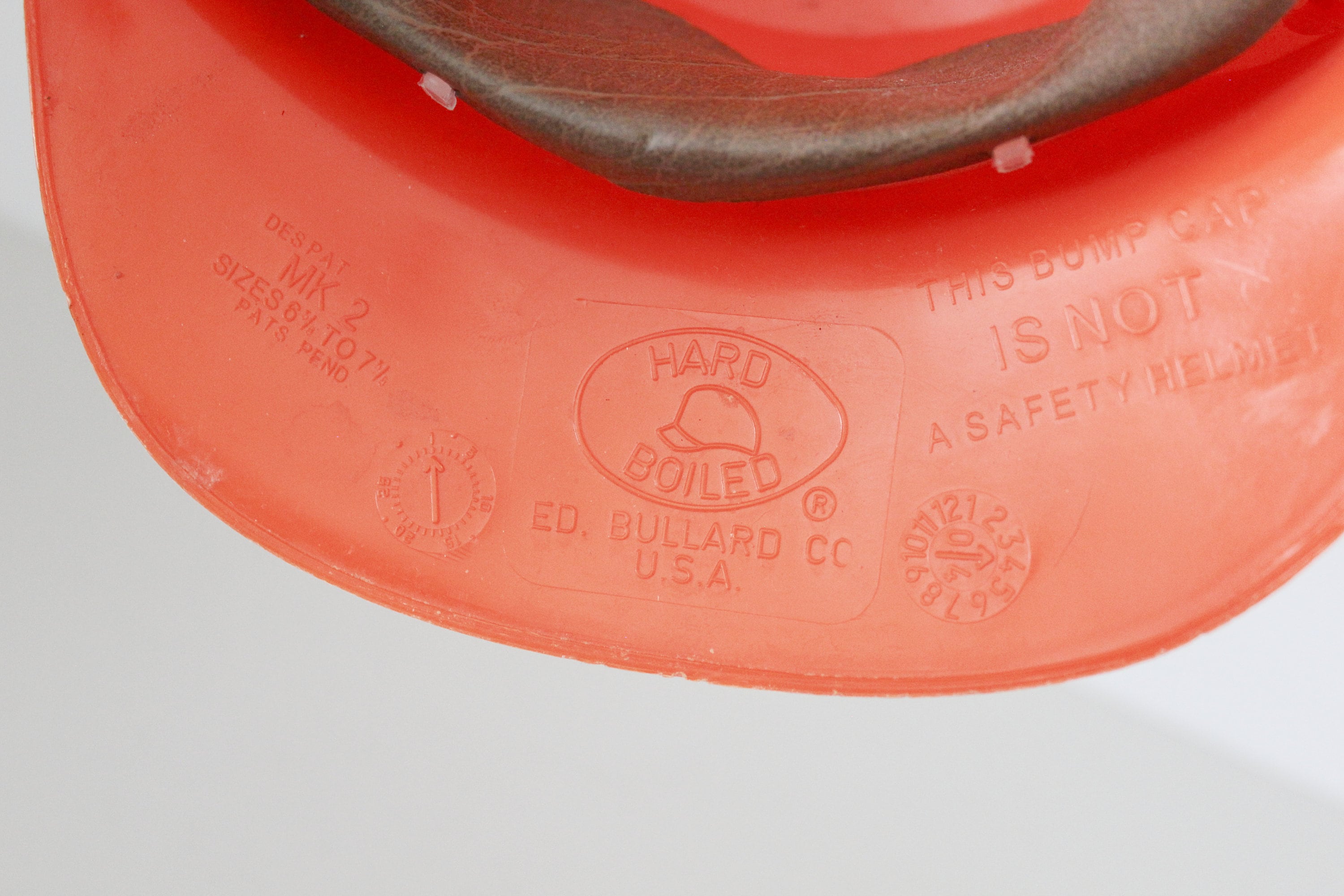 Vintage ED Bullard Hard Boiled Orange Hat, Bump Cap