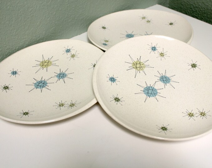 3 Vintage Franciscan Atomic Plates Starburst Space Age Pattern - Etsy
