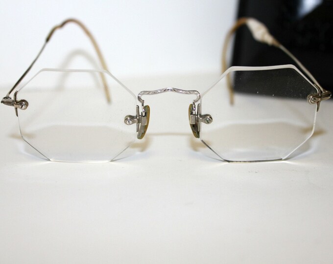 Vintage Rimless Eyeglasses Octagon Silver Tone Small Size - Etsy