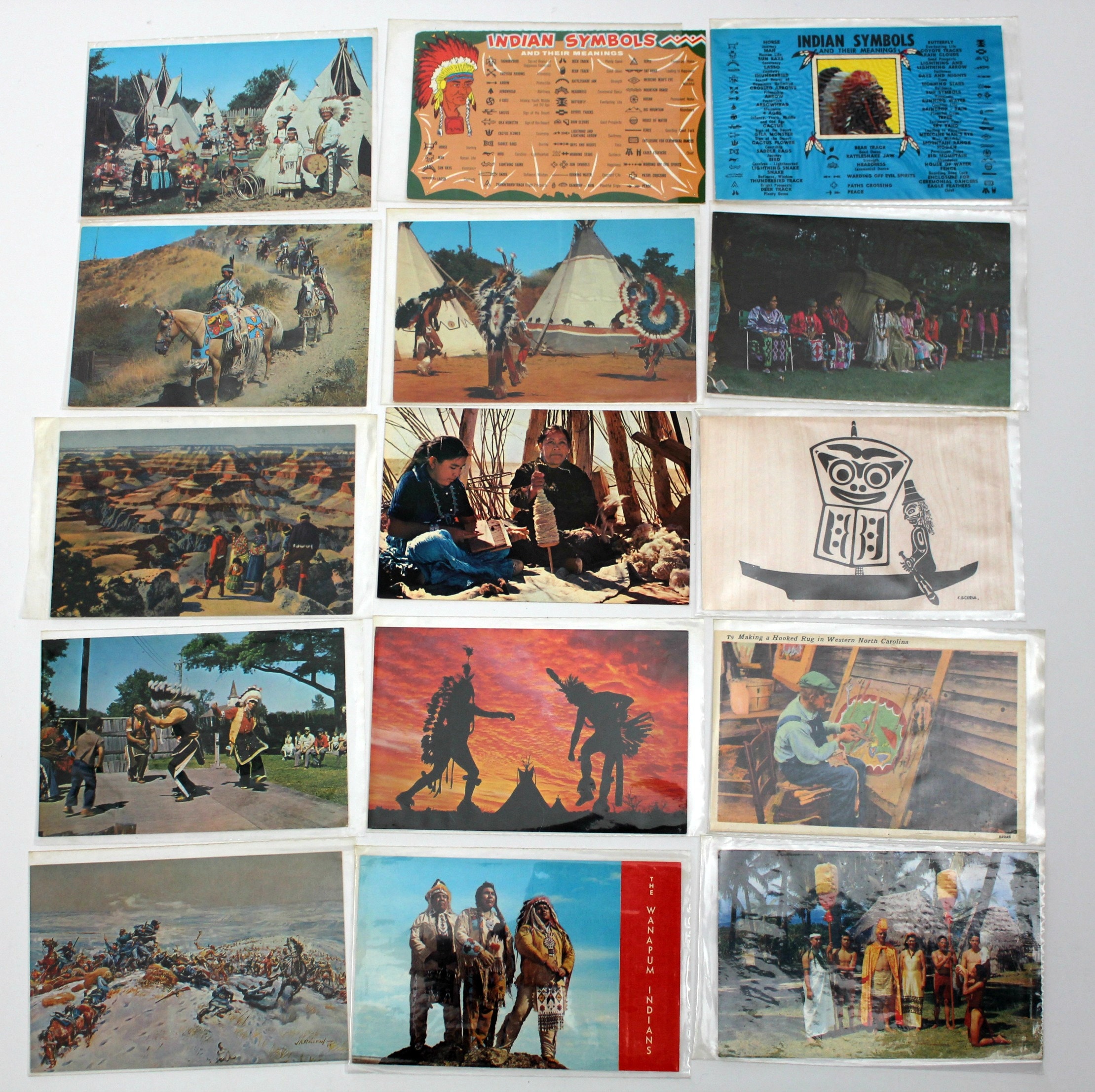 Lot 90 Vintage Native American Postcards 1940s - 1970s Cherokee, Sioux ...
