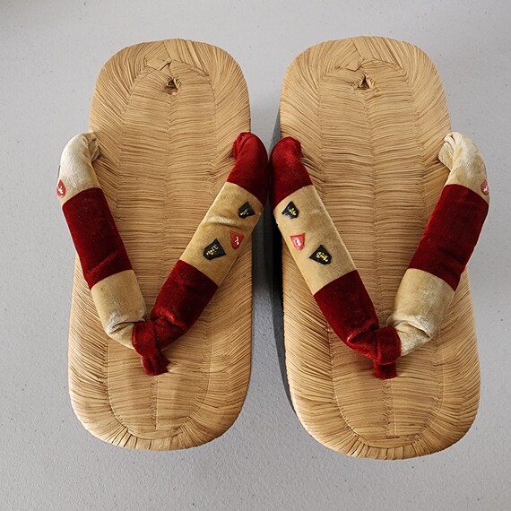 Vintage Geta Okobo Japanese Wooden Black Lacquer Plat… - Gem