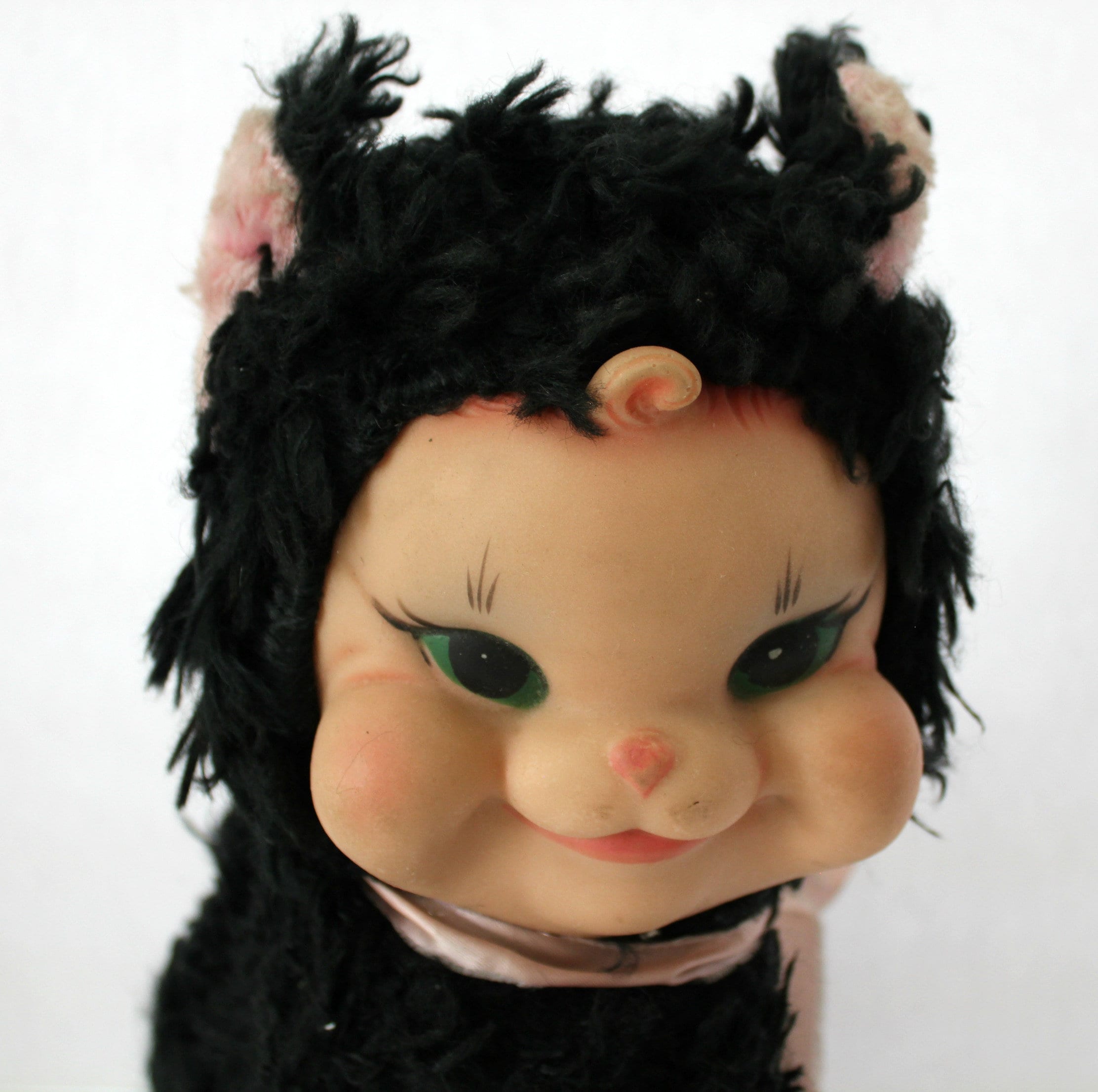 Rare Vintage Rushton Black Pink Cat Vintage 1950s Meows Cries Sound Motion
