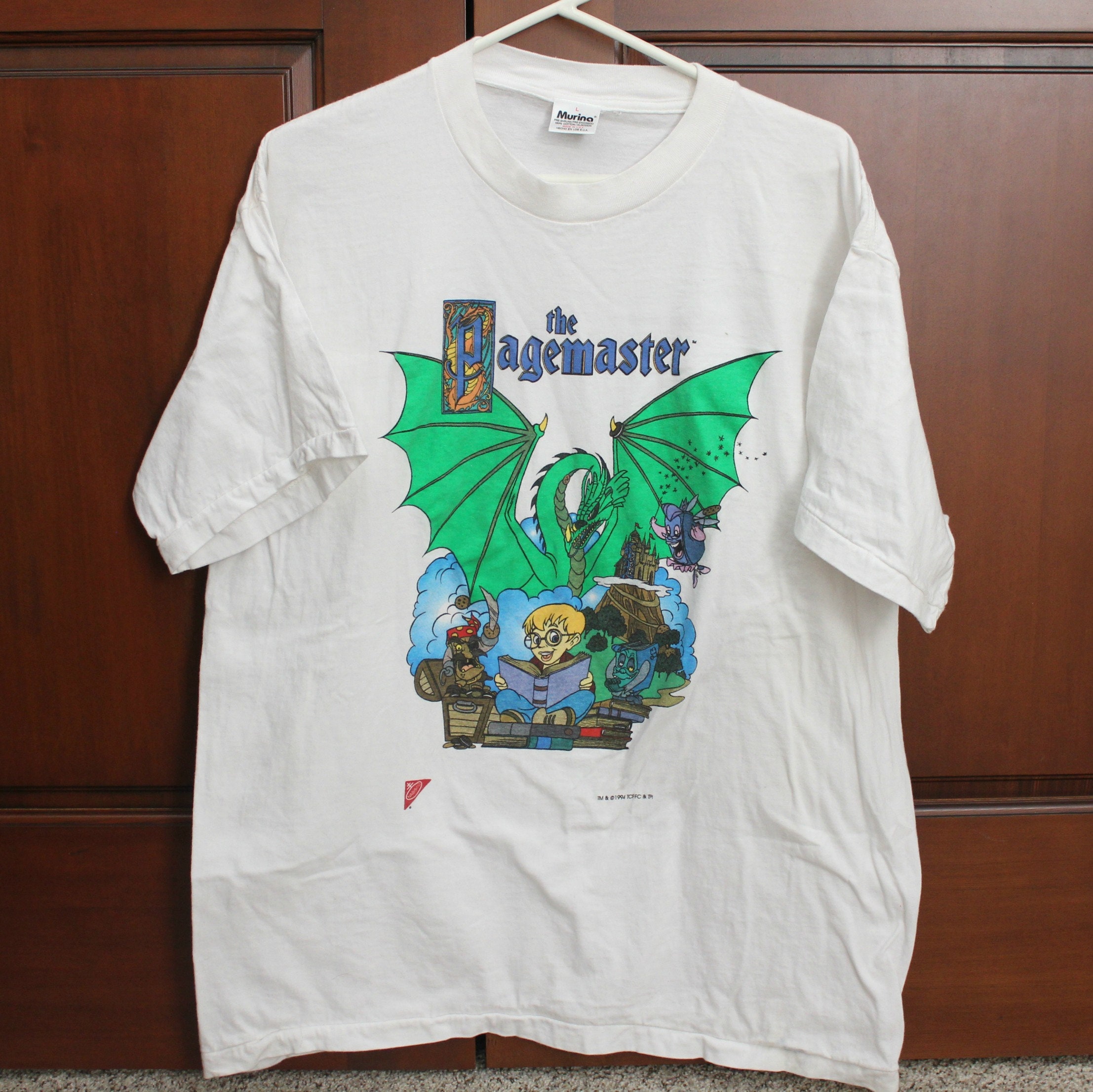 1994 The Pagemaster Original Movie T Shirt with Nabisco Logo