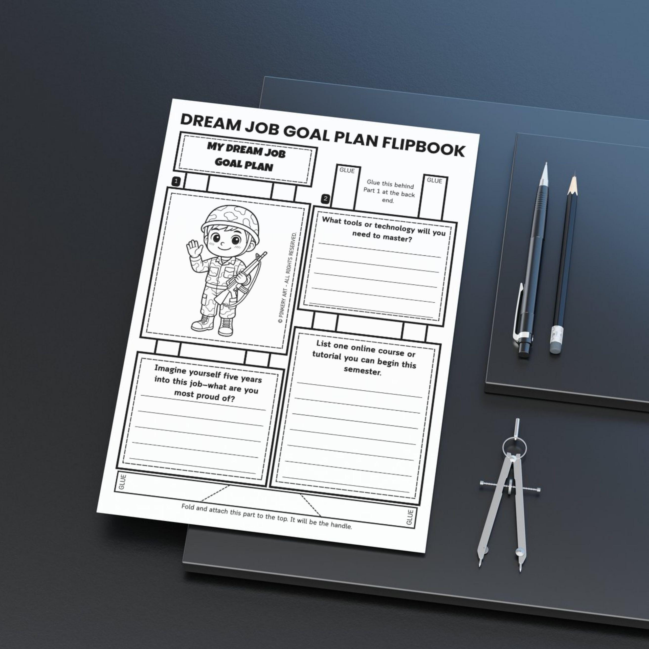 My Dream Job Goal Plan Flipbook Craft for Grades 2–5, DIY Craft ...