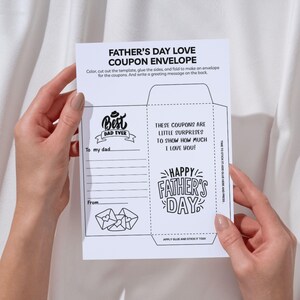 Father's Day Love Coupons: Kids Coloring Craft (digital Download) - Etsy