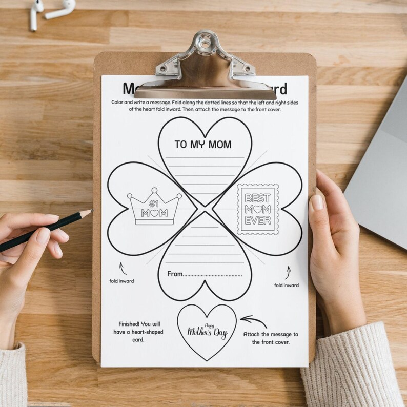 Mother’s Day Heart Card Craft for Kids! Mother's Day Activity, Creative ...