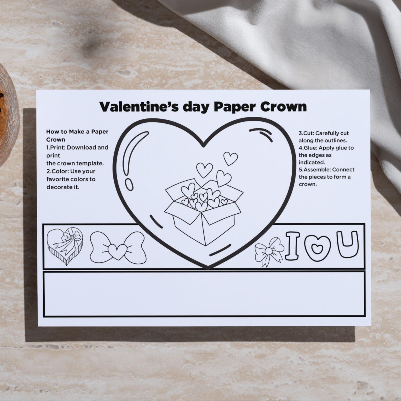 Valentine's Day Crown Craft for Kids,coloring Pages, Kids Activity ...