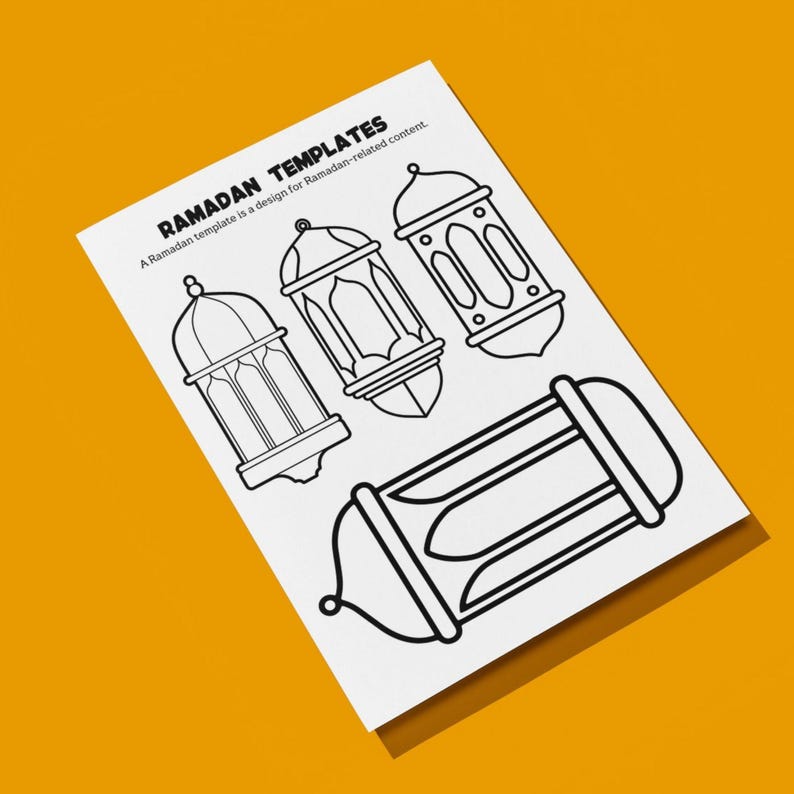 Ramadan Template for Craft, Lantern Template, Coloring Craft, Printable ...