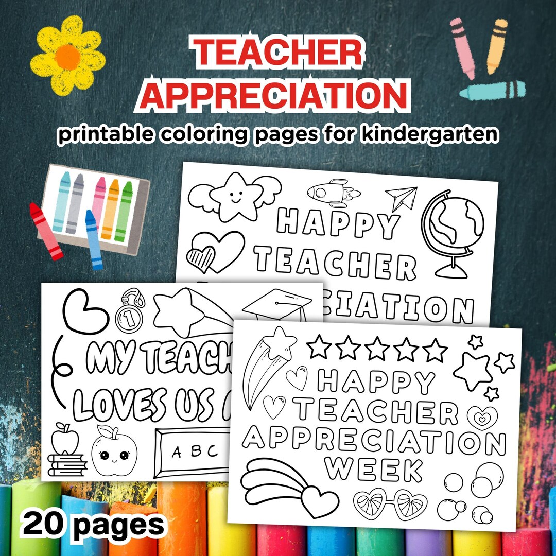 Teacher Appreciation Week Coloring Pages, Thank You Activity for ...